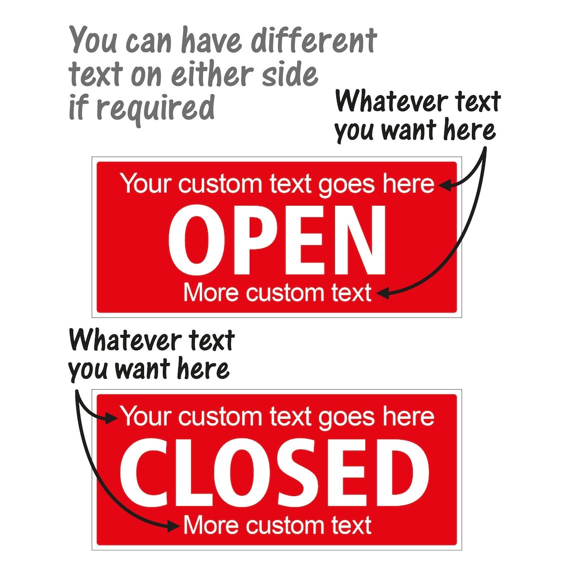 Personalised Custom Made Open Closed Hanging Sign Shop - Etsy Ireland