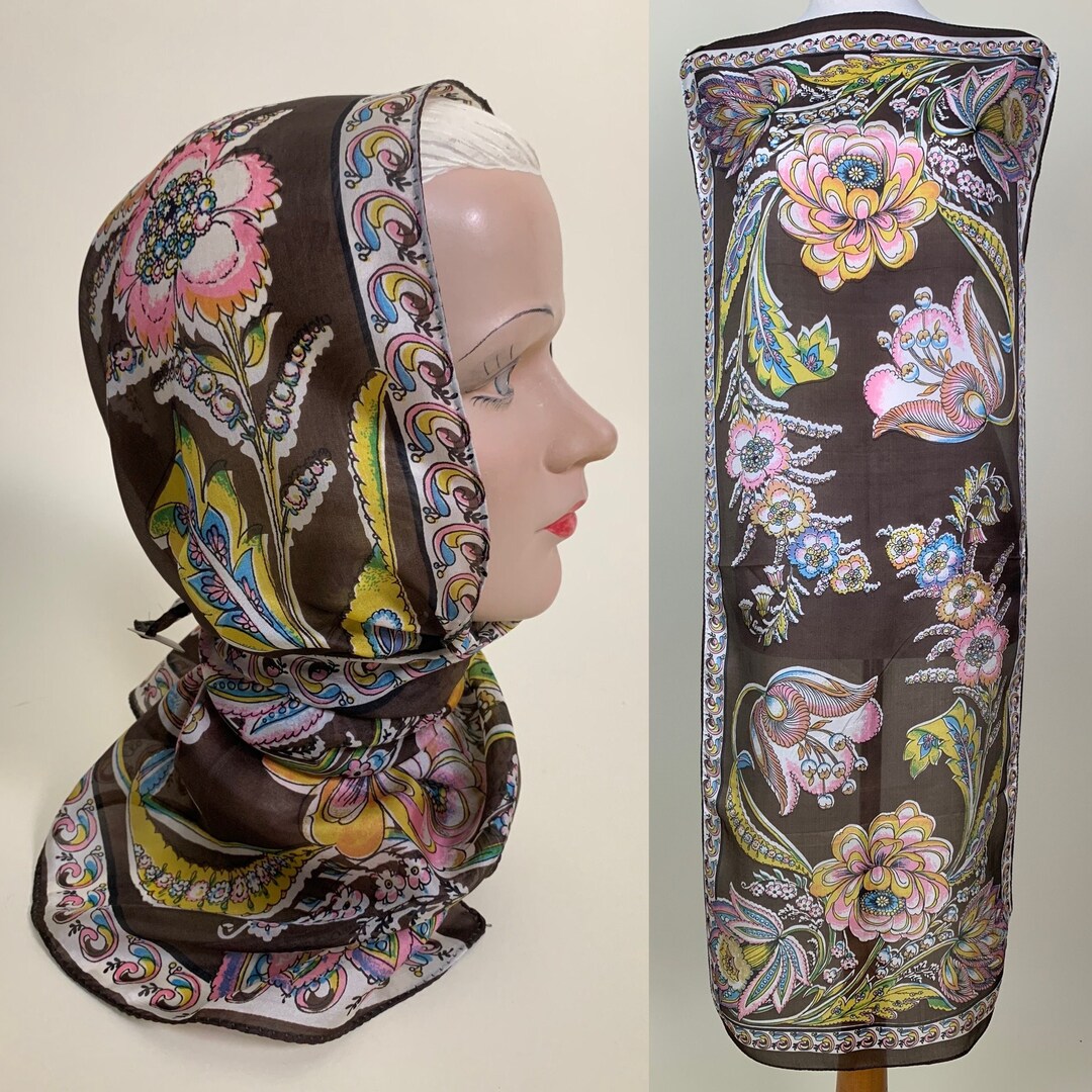 NOS 1940s Vintage Silk Scarf Rockabilly Pinup / Hollywood Starlet ...