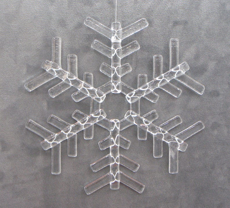 Fused Glass Snowflake, Ornament - Etsy