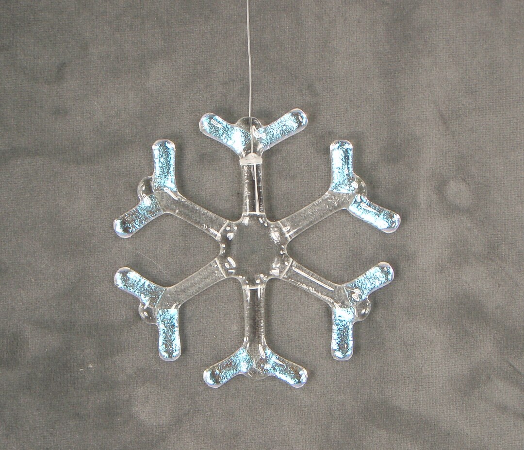 Fused Glass Snowflake, Ornament - Etsy
