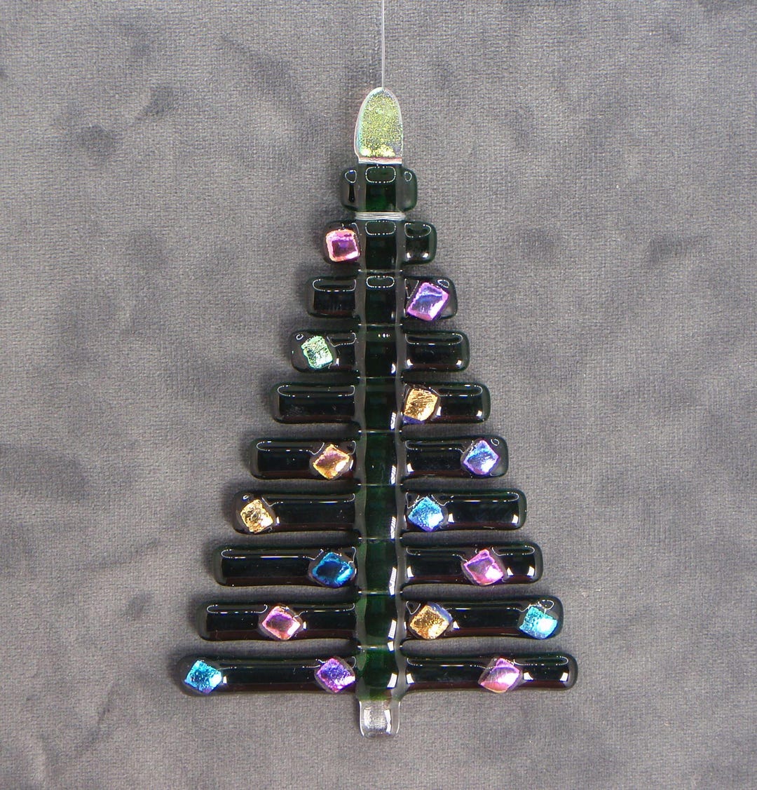 Fused Glass Christmas Tree With Ornaments - Etsy