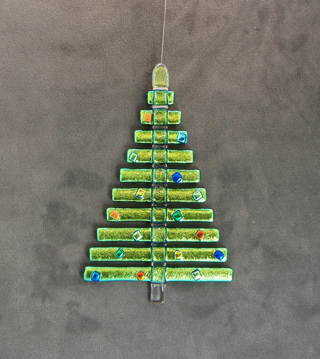 Fused Glass Christmas Tree With Ornaments - Etsy