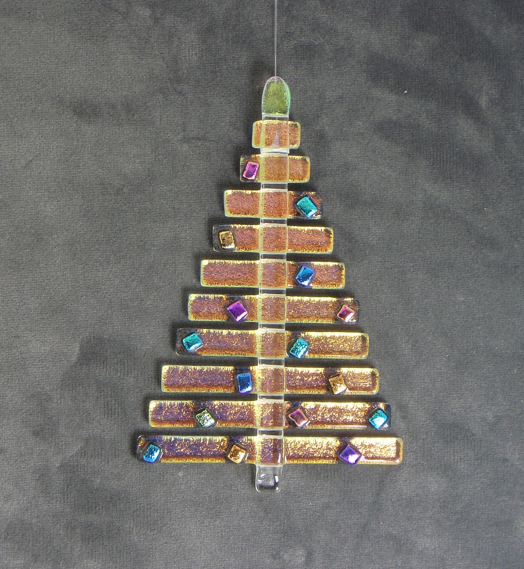 Fused Glass Christmas Tree With Ornaments - Etsy