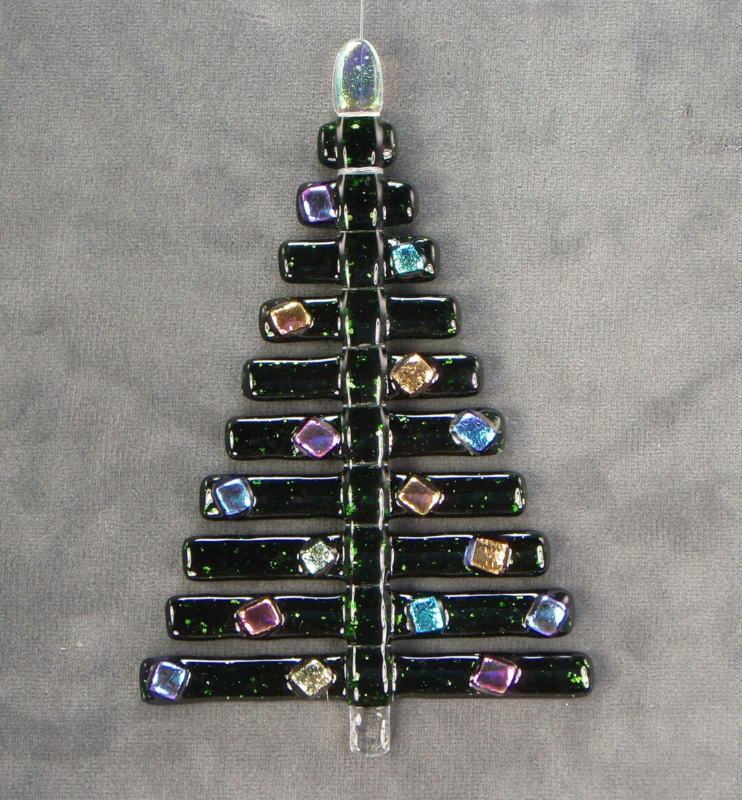 Fused Glass Christmas Tree With Ornaments - Etsy