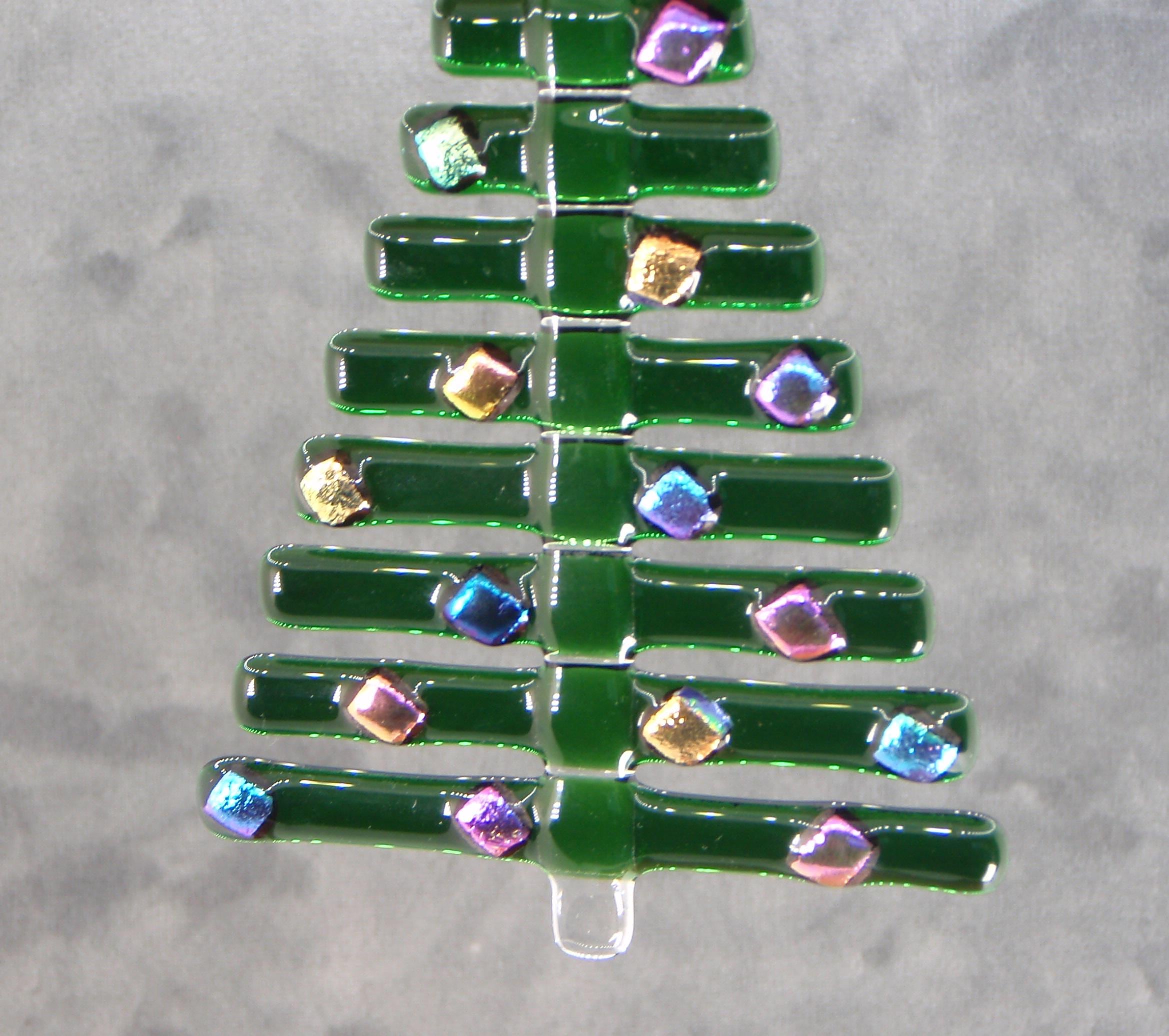 Fused Glass Christmas Tree With Ornaments - Etsy