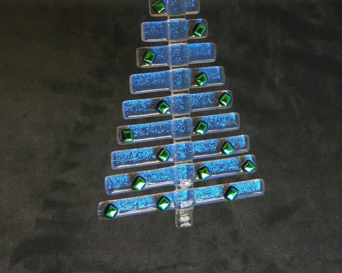 Fused Glass Christmas Tree With Ornaments - Etsy