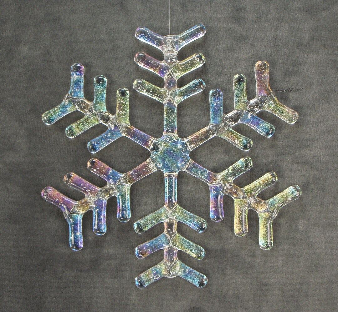 Fused Glass Snowflake, Ornament - Etsy