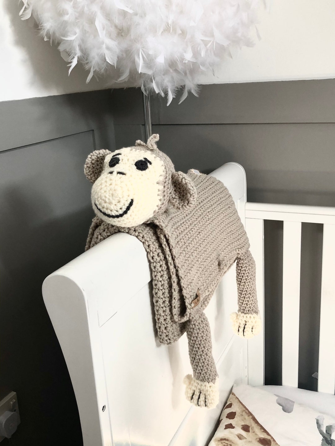Crochet Monkey Baby Blanket: Cuddle & Play Mat, Car Seat Blanket - Etsy