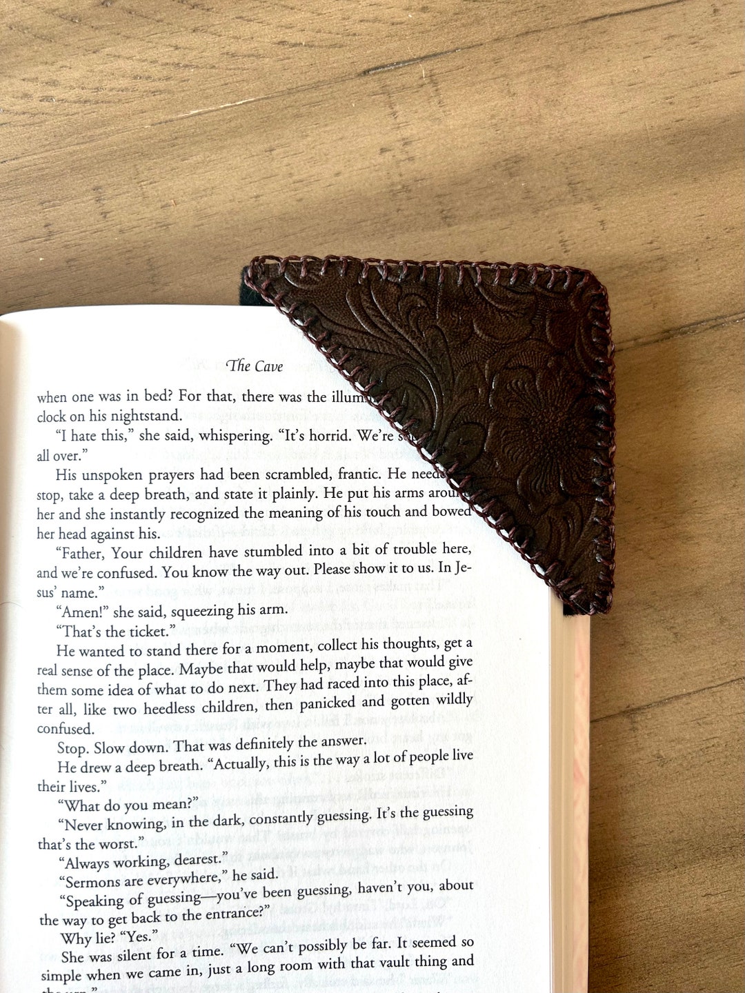 Double Sided Faux Leather Felt Corner Bookmark, Hand Stitched Corner ...