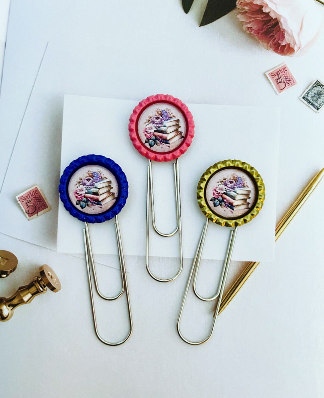 Books Paperclip Bookmark, Choose Your Color, Avid Reader Gift ...