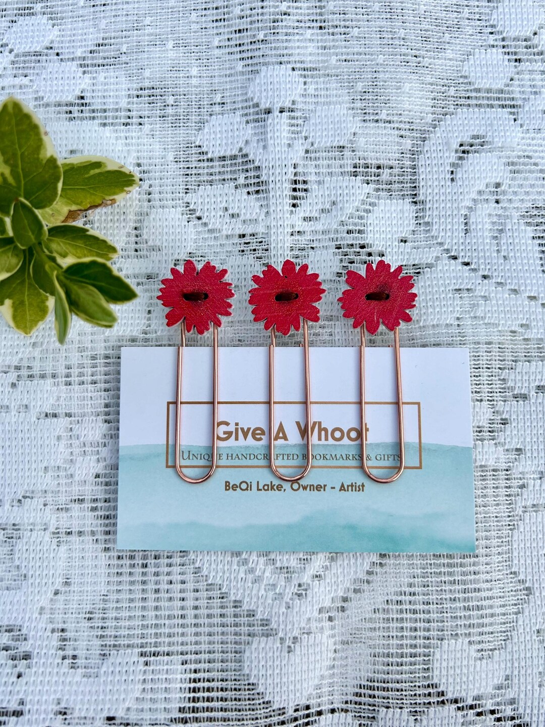 Hot Pink Paperclip Bookmarks, Set of 3 Floral Bookmarks, Summer Reading ...
