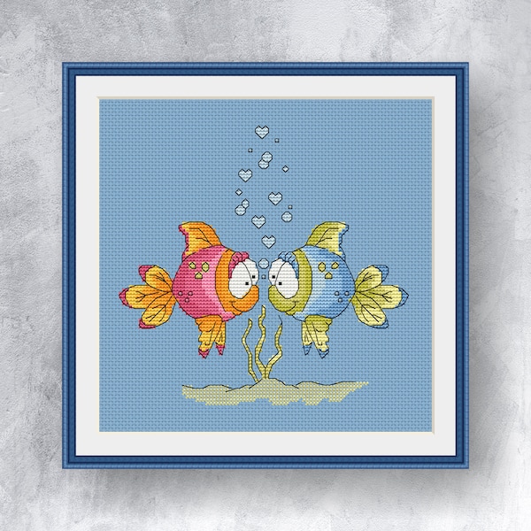 Fish Cross Stitch - Etsy