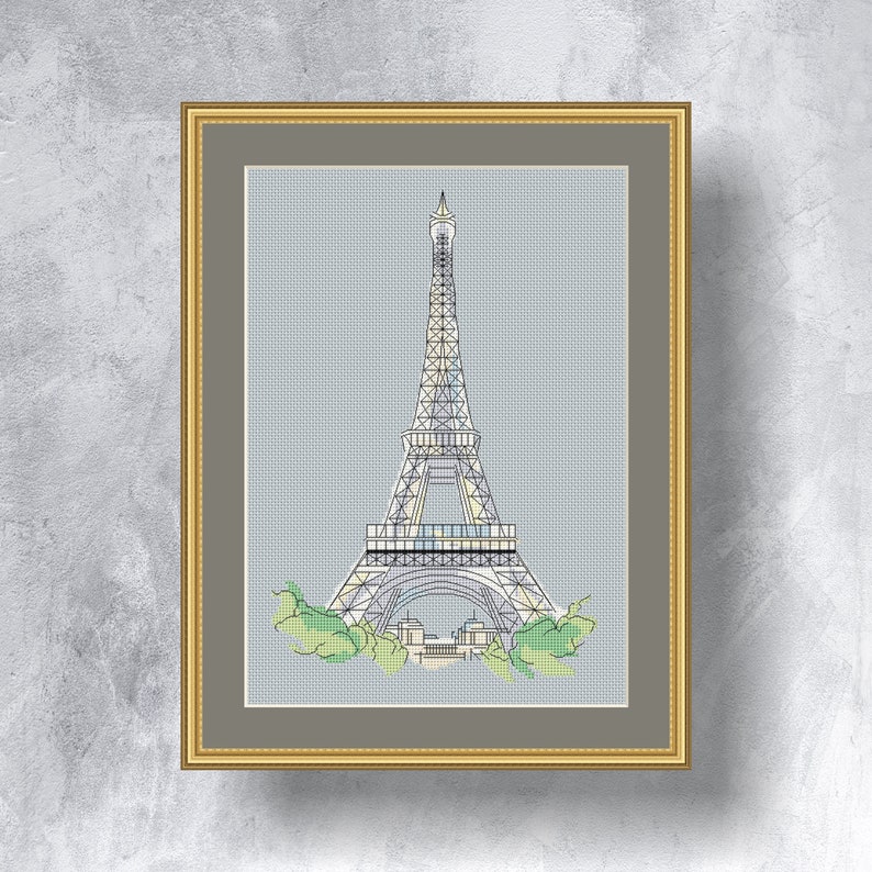 Eiffel Tower Cross Stitch Pattern PDF Instant Download Paris | Etsy