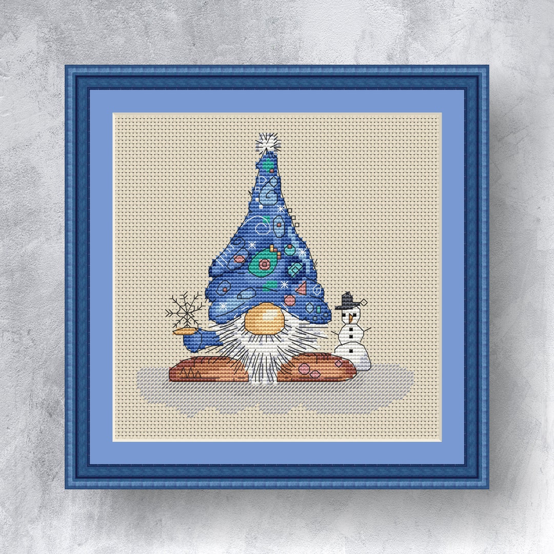Snow Gnome Cross Stitch Pattern PDF Instant Download Gnome Cross Stitch ...