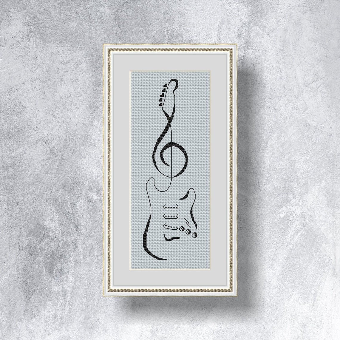 GUITAR cross stitch pattern PDF instant download Art cross | Etsy