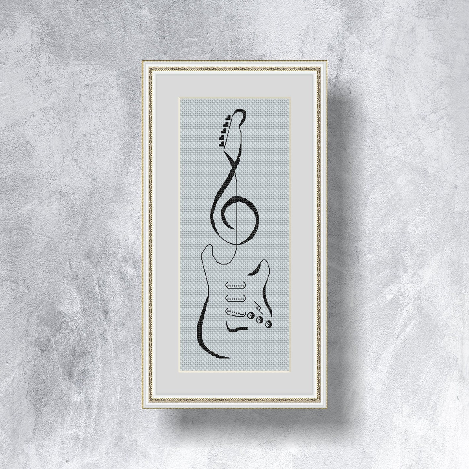 GUITAR cross stitch pattern PDF instant download Art cross | Etsy