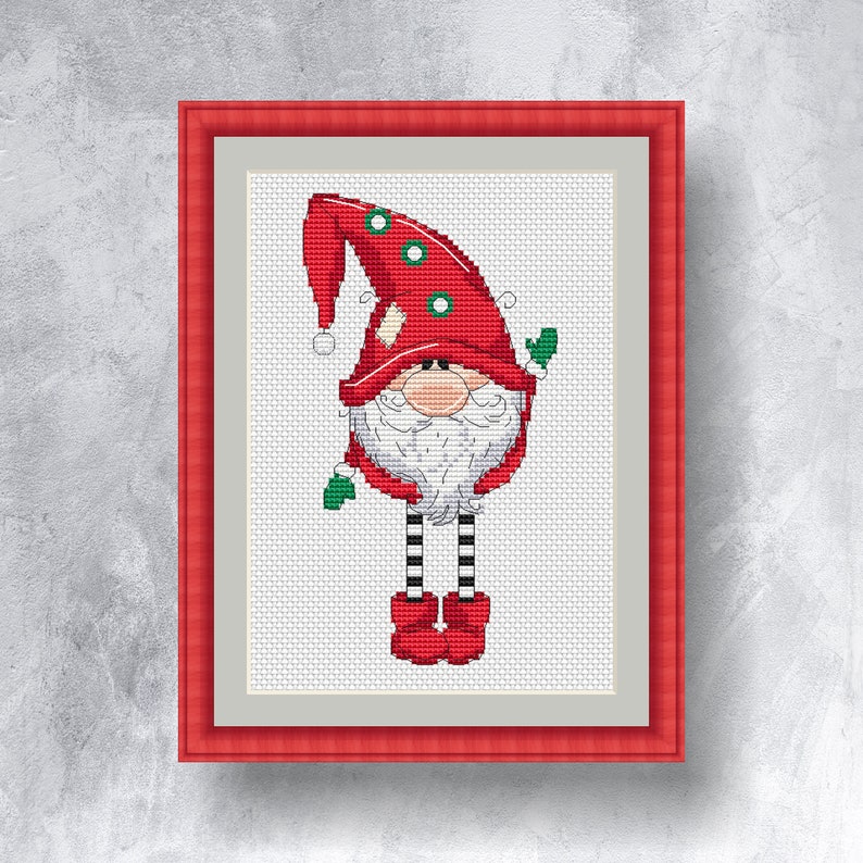Christmas Elf Cross Stitch Pattern PDF Instant Download Gnome - Etsy