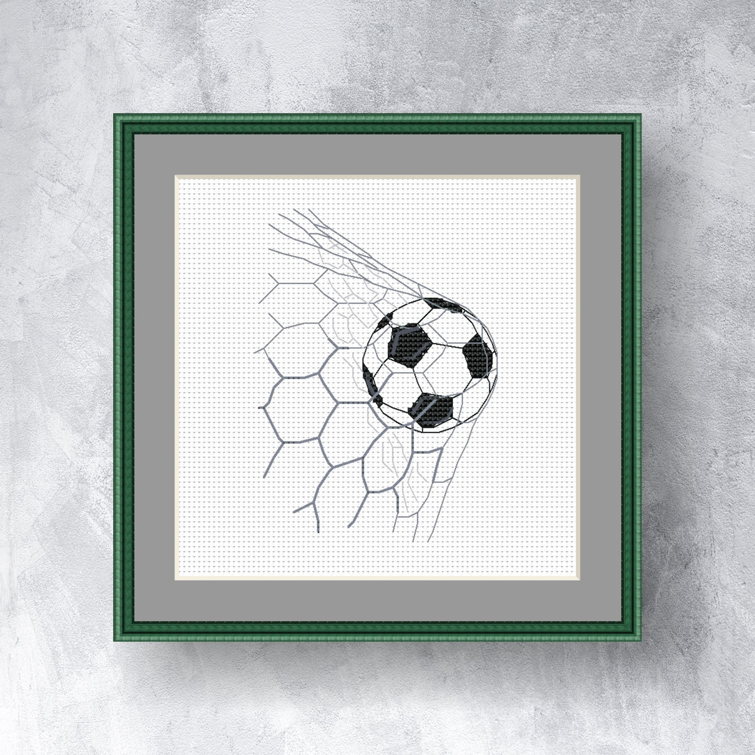 Soccer Ball Cross Stitch Pattern Pdf Instant Download Goal Letters ...
