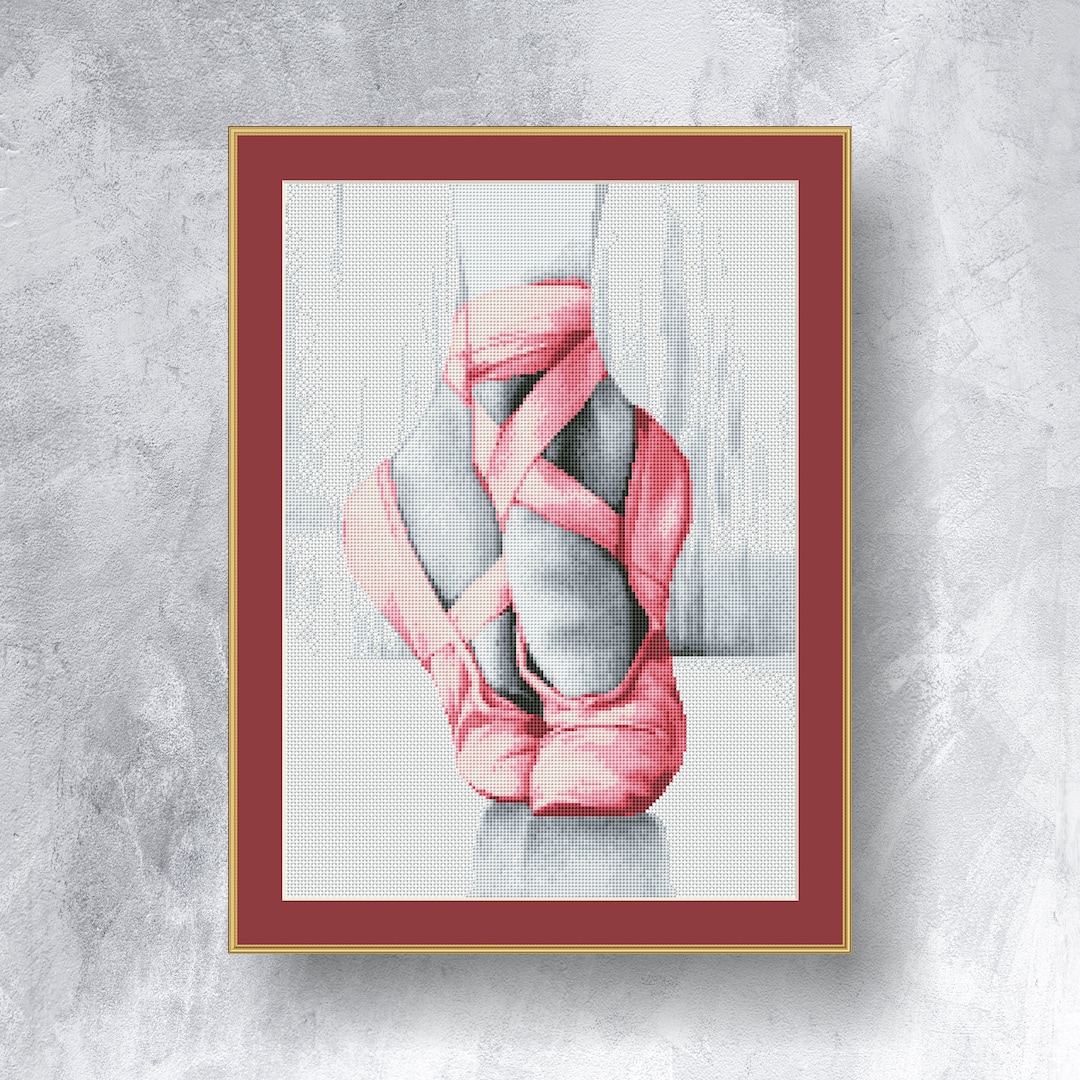 Ballet Cross Stitch Pattern PDF Instandt Download Pink Ballet Slippers ...