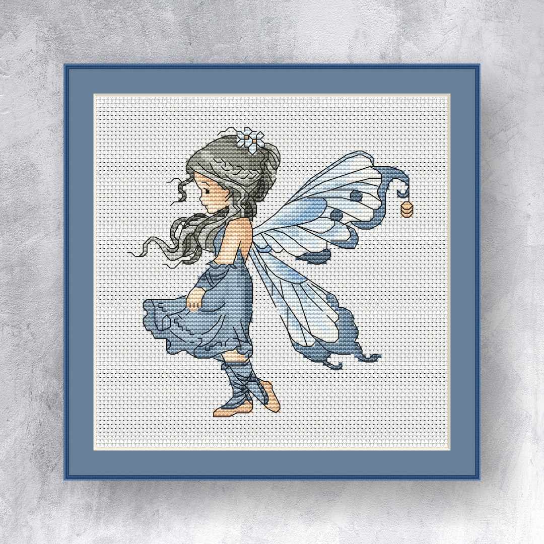 Blue Mountain Fairy Cross Stitch Pattern PDF Instant Download Cute ...