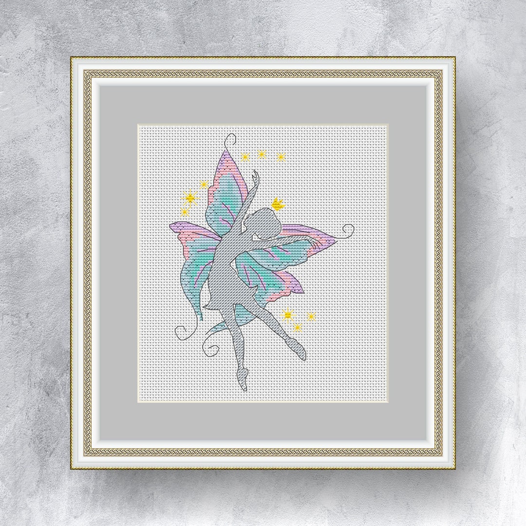Butterfly Fairy Cross Stitch Pattern PDF Instant Download Cute Fairy ...