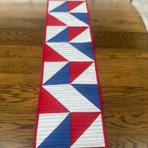 Red White and Blue Modern Table Runner, Memorial Day July 4 Labor Day ...