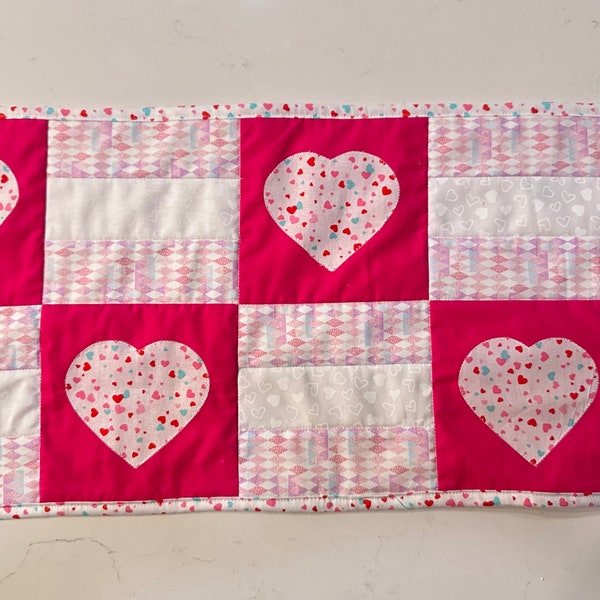 Pink and Red Stripe Table Runner - Etsy