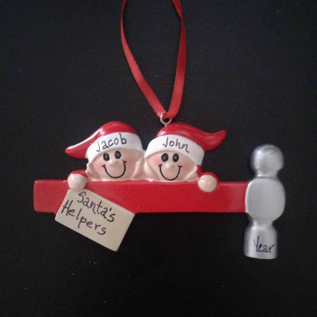 Personalized Hammering Elf Couple Ornament - Etsy