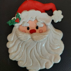 Santa Polymer Clay Ornament, Handmade Personalized Santa Ornament ...