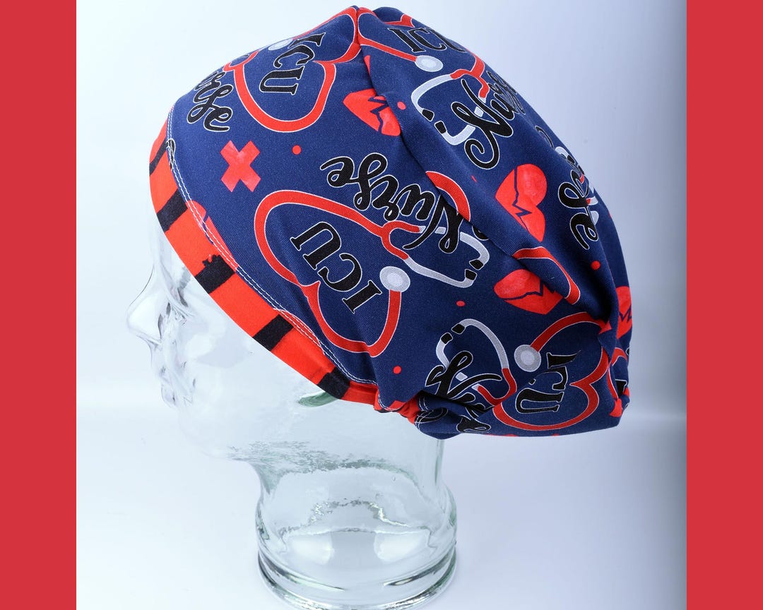 ICU Nurse Scrub Cap: Full Coverage, Women, Scrub Hat - Etsy