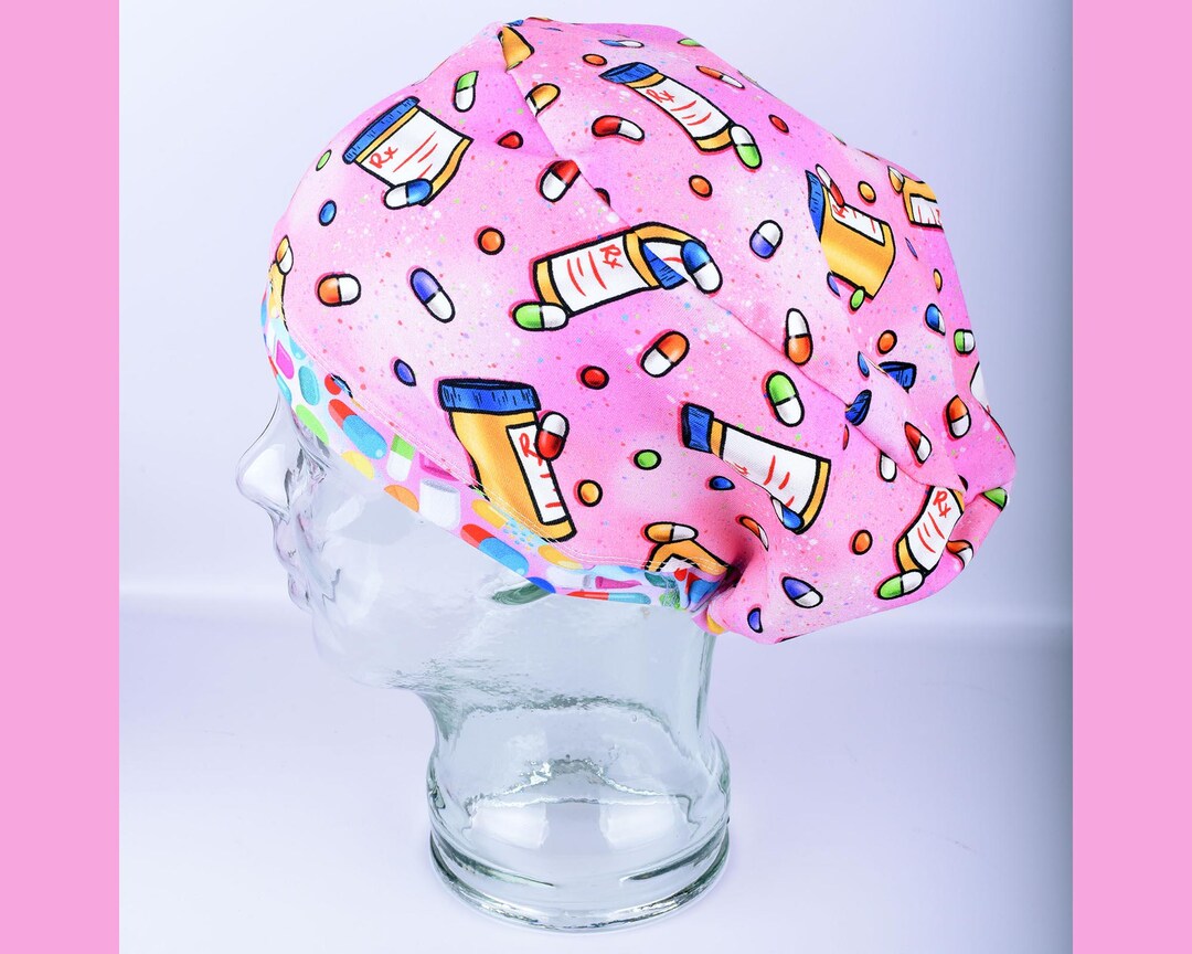 Scrub Cap : Meds, Medication, Pills, Nurse, Pink - Etsy