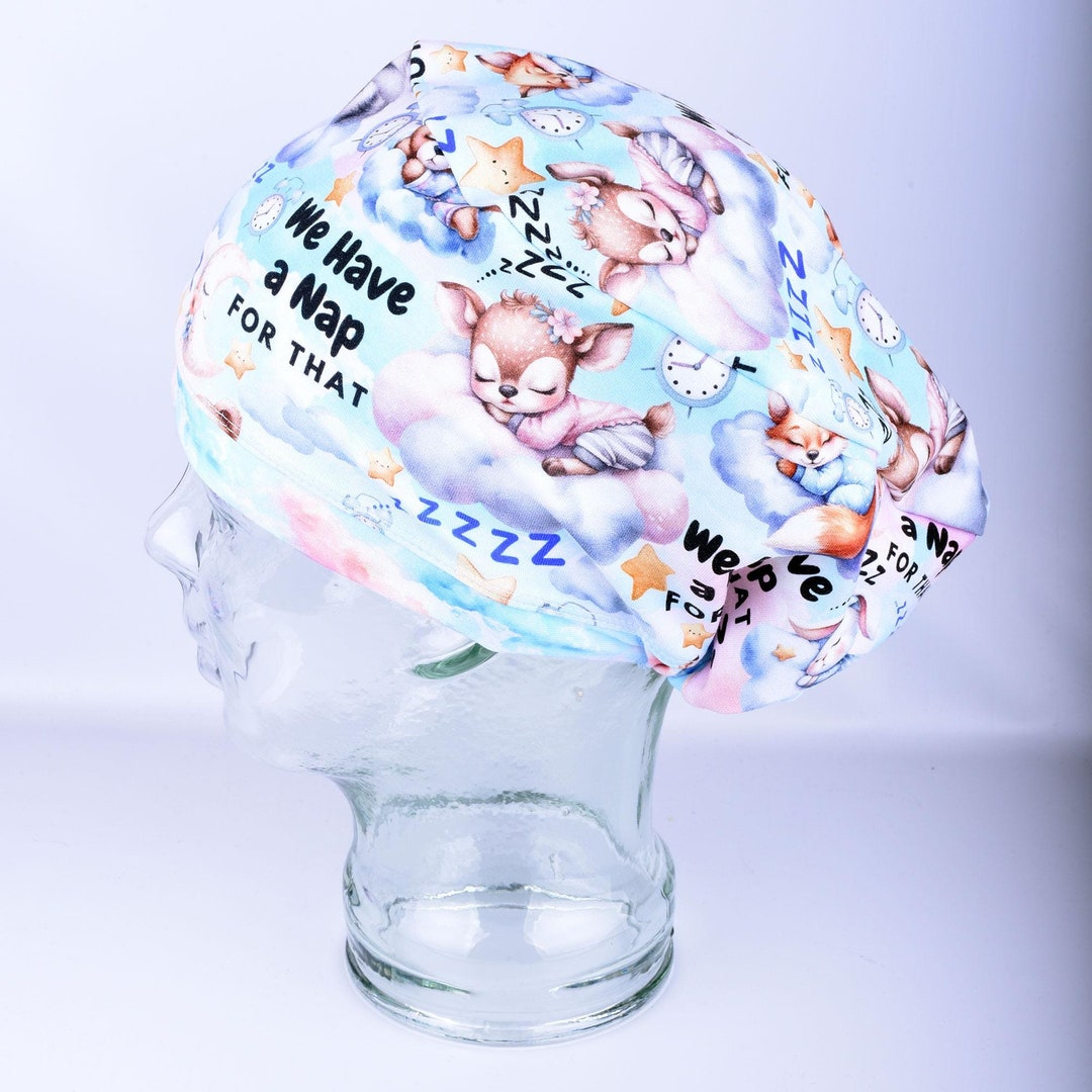 Scrub Cap / Scrub Hat / Anesthesia Scrub Cap / Sleepy Scrub Cap / Nap ...