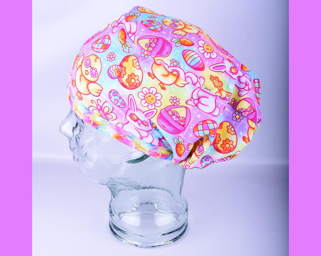 Scrub Cap : Easter, Pastel, Bunnies, Chicks, Spring, Retro, Groovy - Etsy