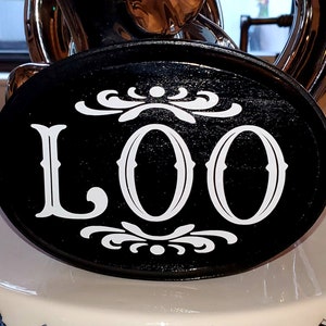 Loo Toilet British Scottish Bathroom handmade wood Sign Plaque | Etsy