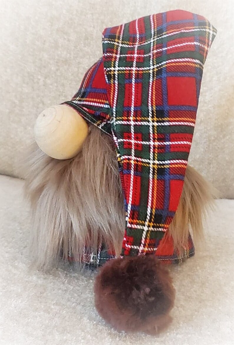 Tartan Scottish Handmade Gnome With Tartan Plaid Hat and Kilt - Etsy