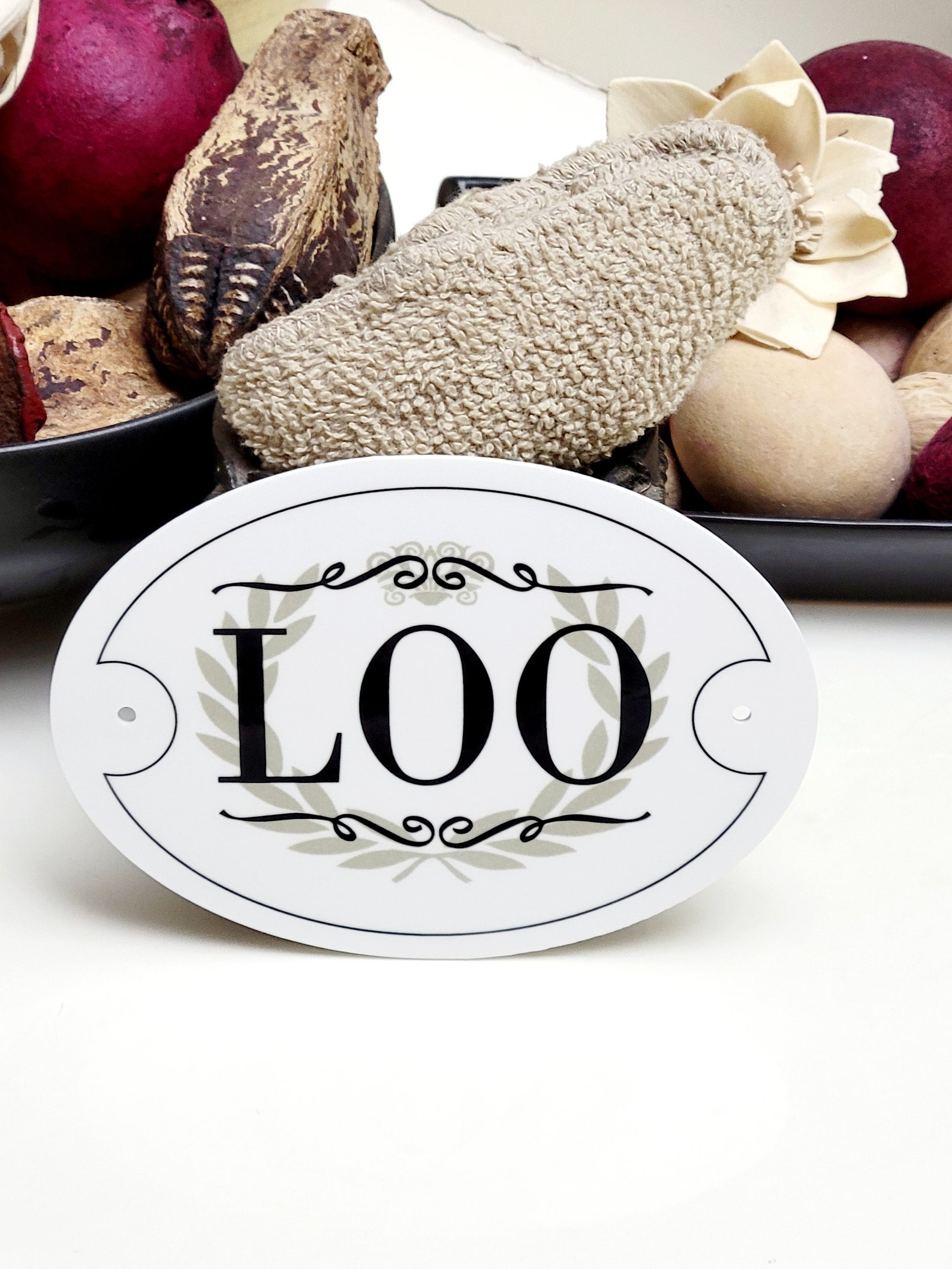 Loo Toilet British Scottish Bathroom Handmade Wood Sign Oval Plaque ...