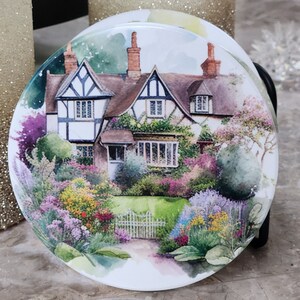 English Country Garden Ceramic Coasters, Set of 4 and Stand, Gloss ...