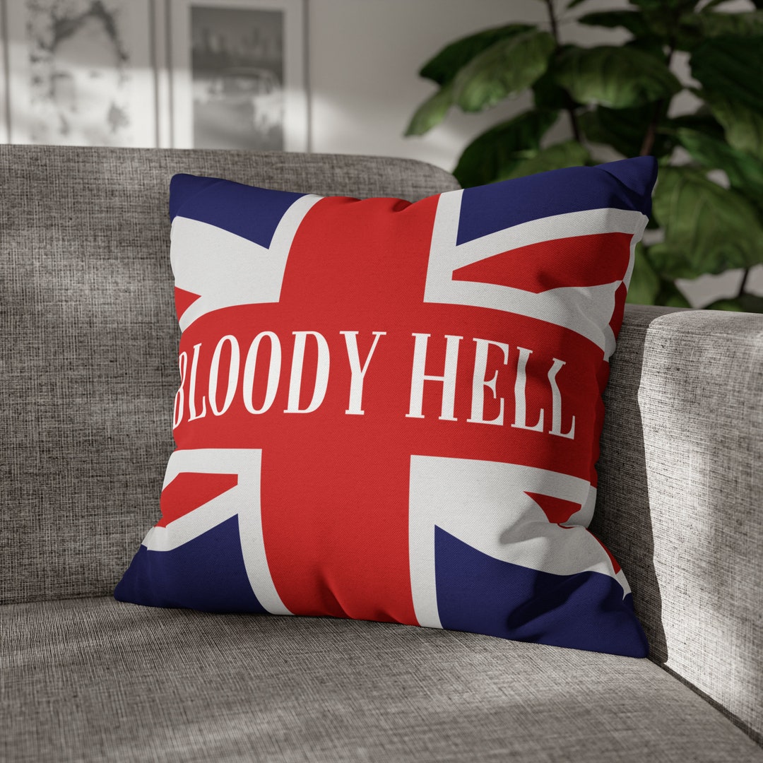 Funny Union Jack Flag Spun Polyester Square Pillow Case , Union Jack ...