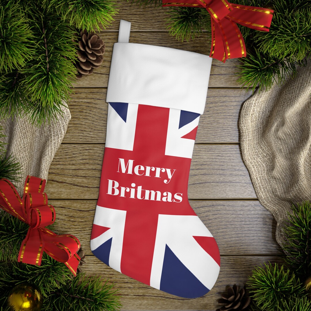 British Union Jack Holiday Stocking British Merry Britmas - Etsy