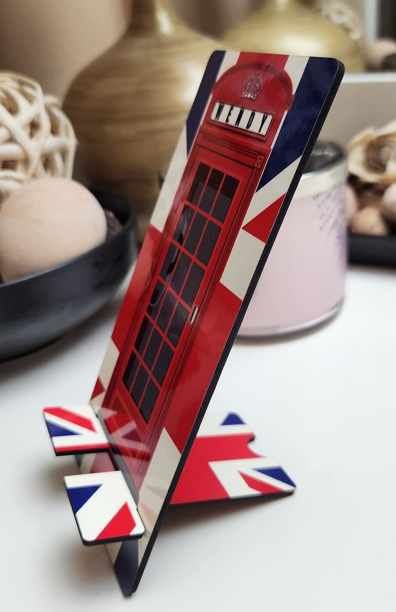 Personalized Union Jack Phone Stand, British Phone Booth Design - Etsy