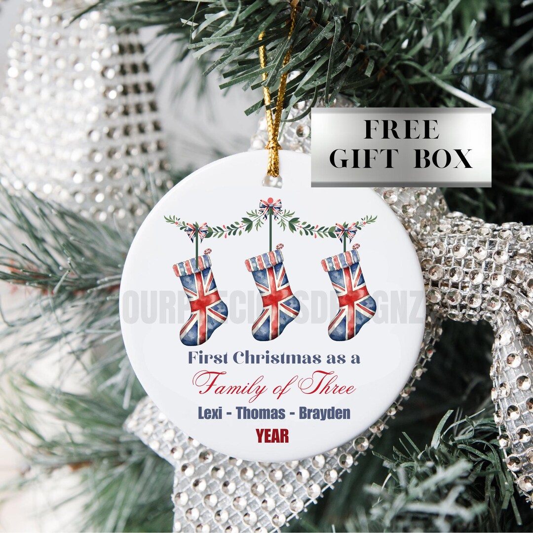 Personalized Union Jack Christmas Ornament: British Family Keepsake - Etsy