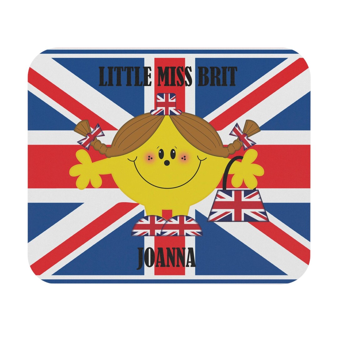 Personalized Little Miss Brit Mouse Mat, Union Jack Mouse Pad, British ...
