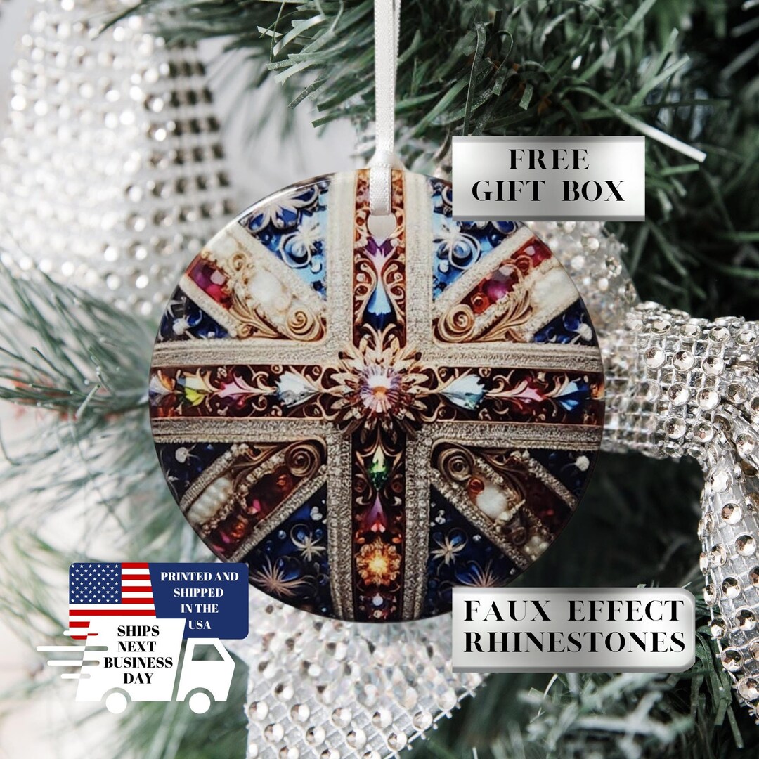 Union Jack Ceramic Christmas Ornament: British Travel Keepsake, Free ...