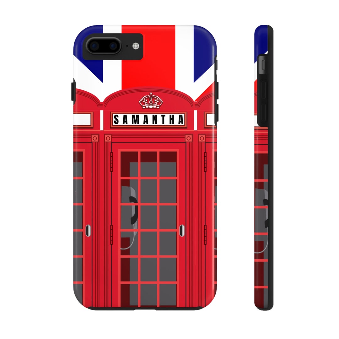 Personalized British Union Jack Red Telephone Box Tough Phone Cases ...