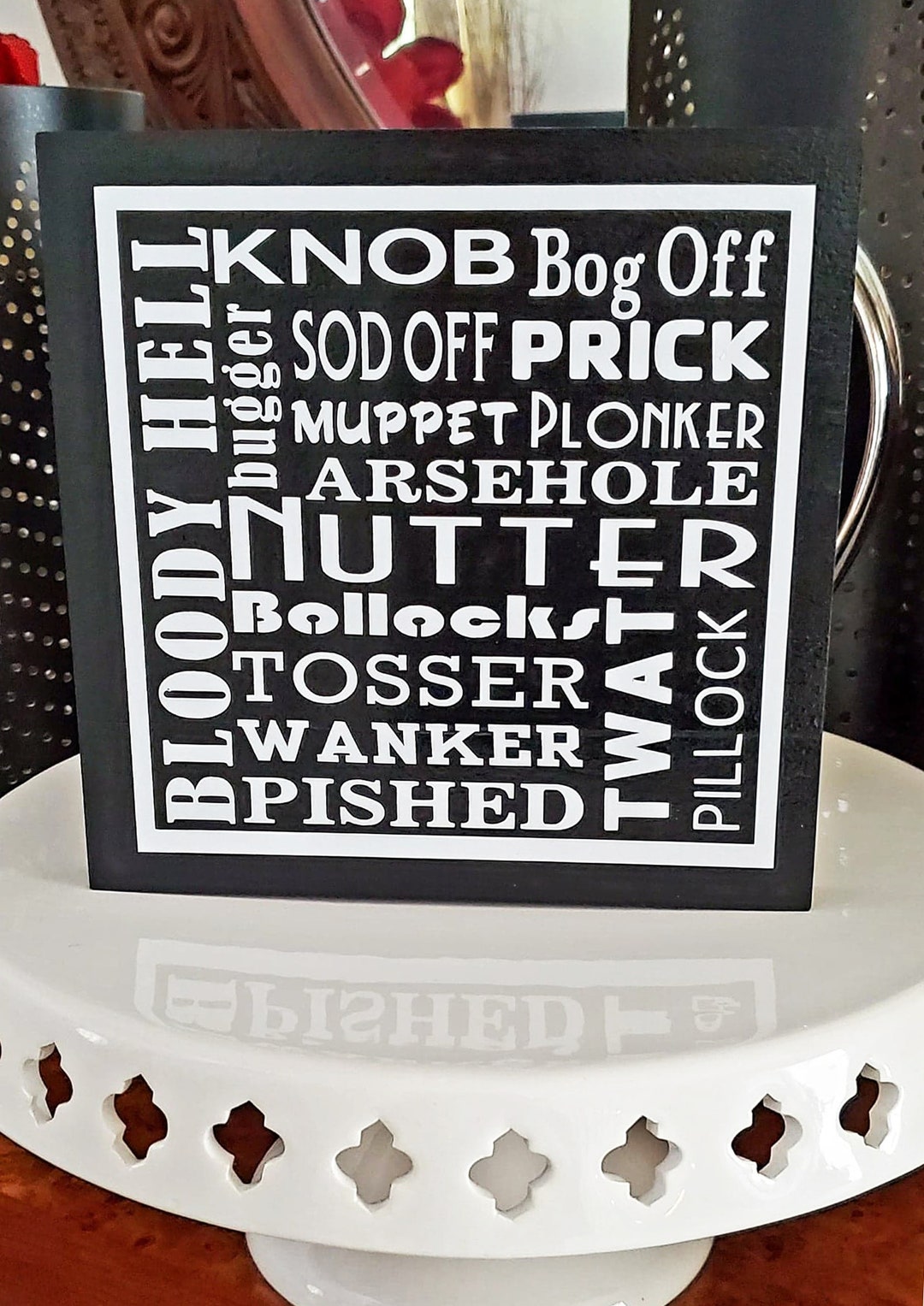 Bollocks British Scottish Typography Subway Handmade Sign - Etsy