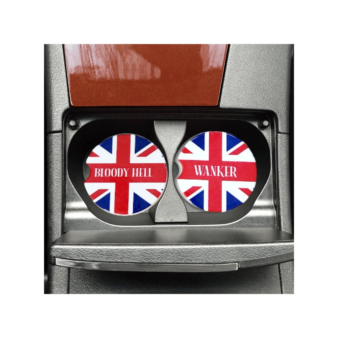 British Themed Union Jack Car Cup Coasters, Ceramic Sandstone Union ...