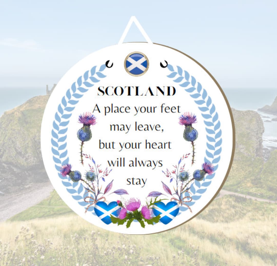 Scottish Hanging Sign 6 Diameter, Scotland Thistle Plaque Sign ...