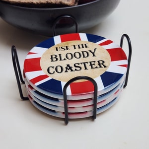 Funny British Use the Bloody Coaster Round or Square Ceramic Coasters ...