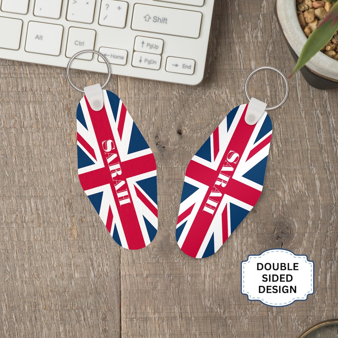 Personalized Name Union Jack Keychain, Custom British Key Ring - Etsy