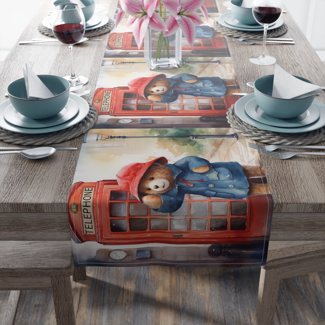 London Bear Table Runner, British Bear Table Runner, Available in 2 ...